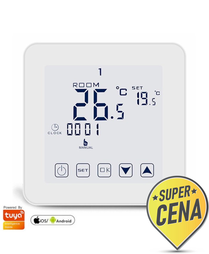 Infraboost žični WiFi sobni termostat IB5-8 uporablja TUYA aplikacijo